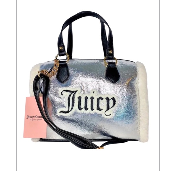 Juicy Couture | Bags | Juicy Couture Metallic Silver Sheer Genius ...